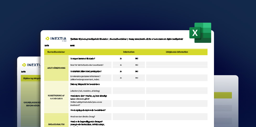 Start your planned maintenance with a maintenance plan in Excel - INEXTIA